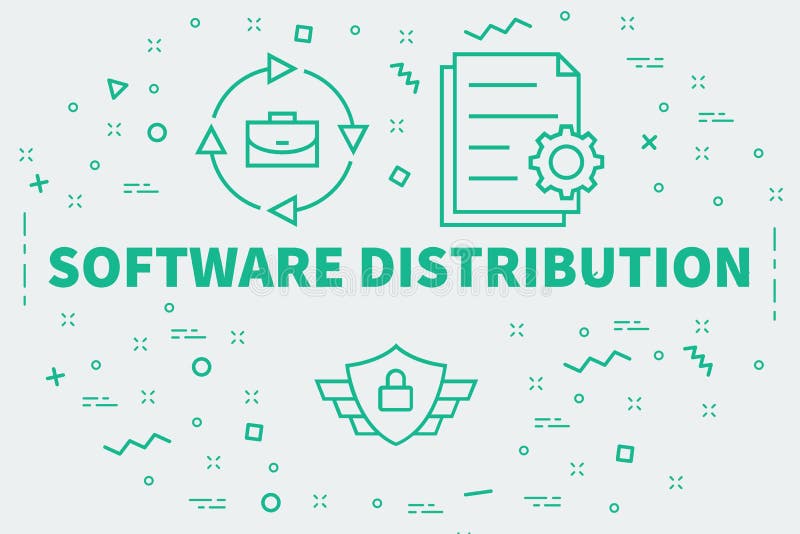 Conceptual Business Illustration with the Words Software Distribution ...