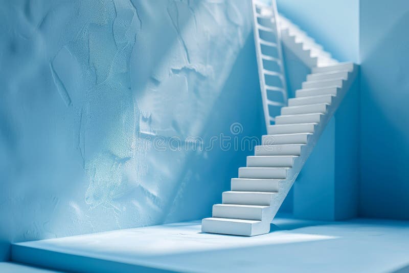 Conceptual Business Model with a Ladder and Steps. Stock Illustration ...