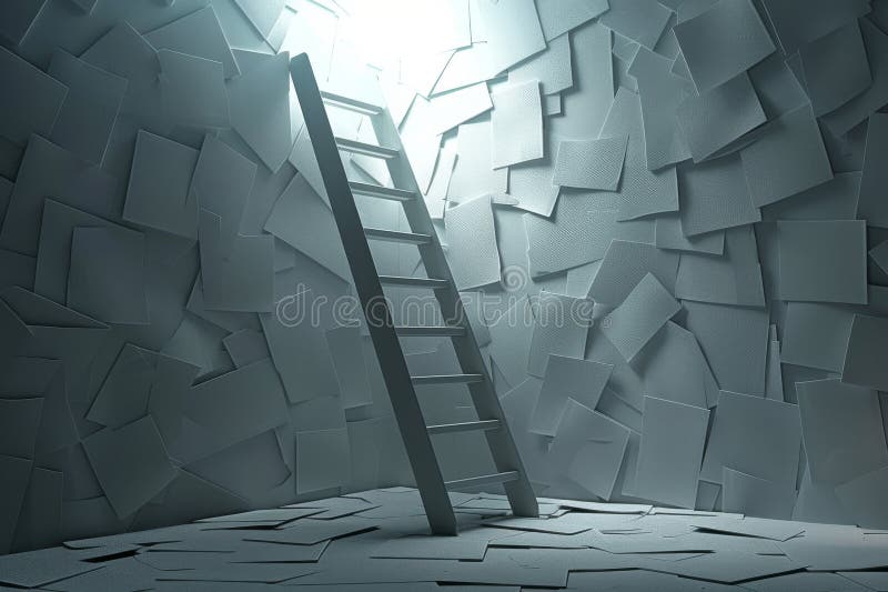 Conceptual Business Model with a Ladder and Steps. Stock Illustration ...