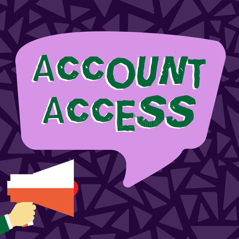 Hand Writing Sign Account Access. Business Overview Having Permission ...