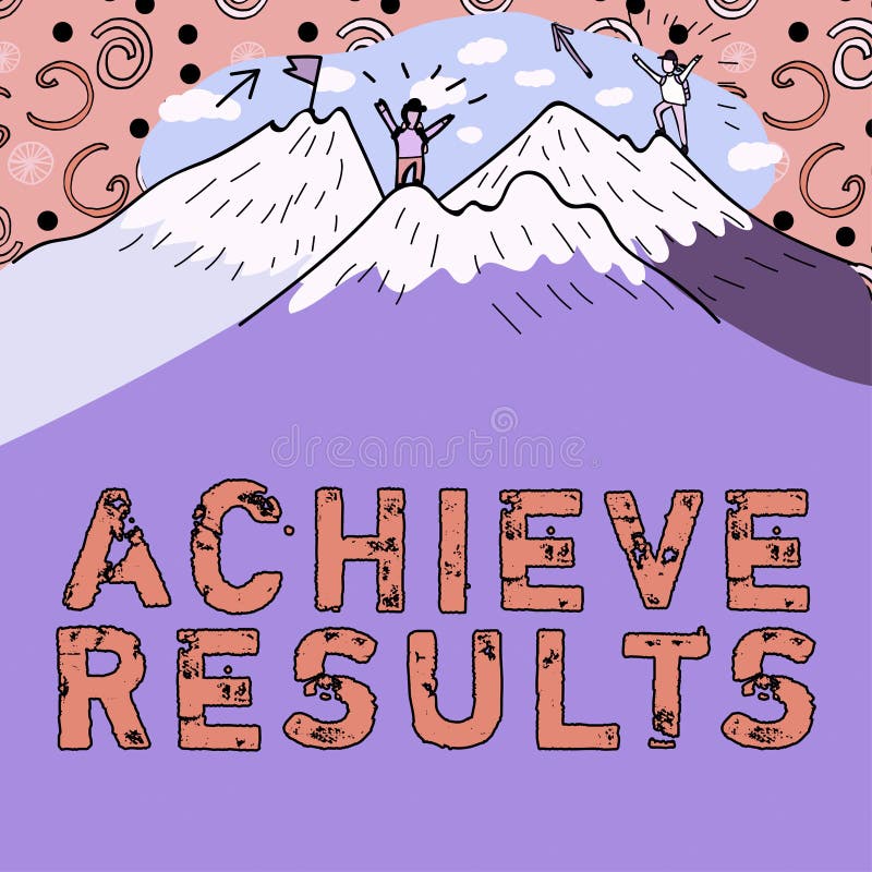 Handwriting Text Achieve Results. Business Showcase Simultaneous ...