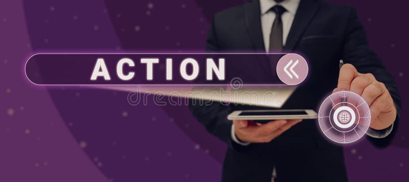 Conceptual Caption Action. Word for Fact or Process Doing Something ...