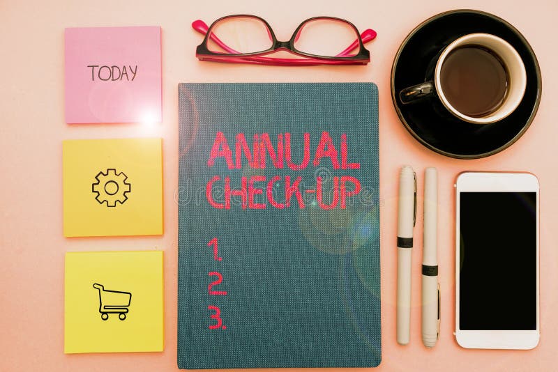Handwriting Text Annual Check Up. Internet Concept Yearly Evaluation ... Handwriting Text Annual Check Up. Internet Concept Yearly Evaluation ...