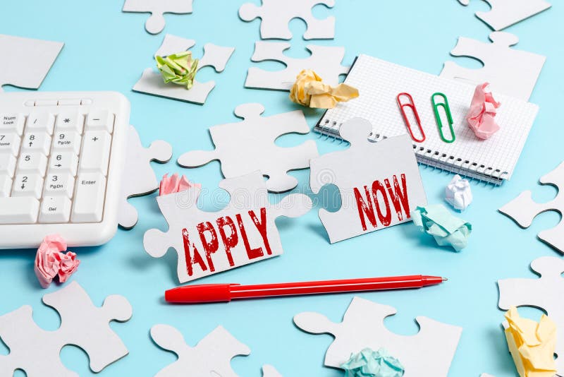 Conceptual Caption Apply Now. Word for Request Something Officially in ...