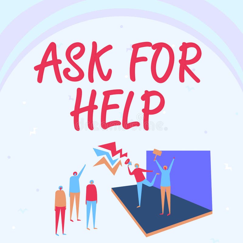 Conceptual Caption Ask for Help. Business Showcase Request To Support ...