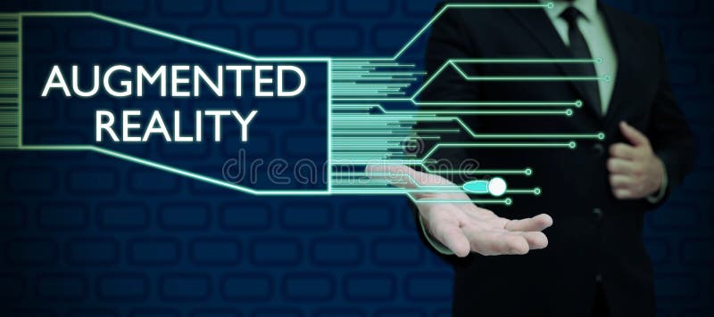 Hand Writing Sign Augmented Reality. Concept Meaning Technology that ...