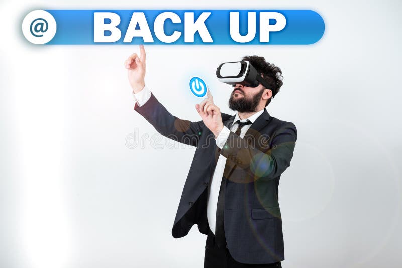 Conceptual Caption Back Up. Business Approach Saving Important Data ...