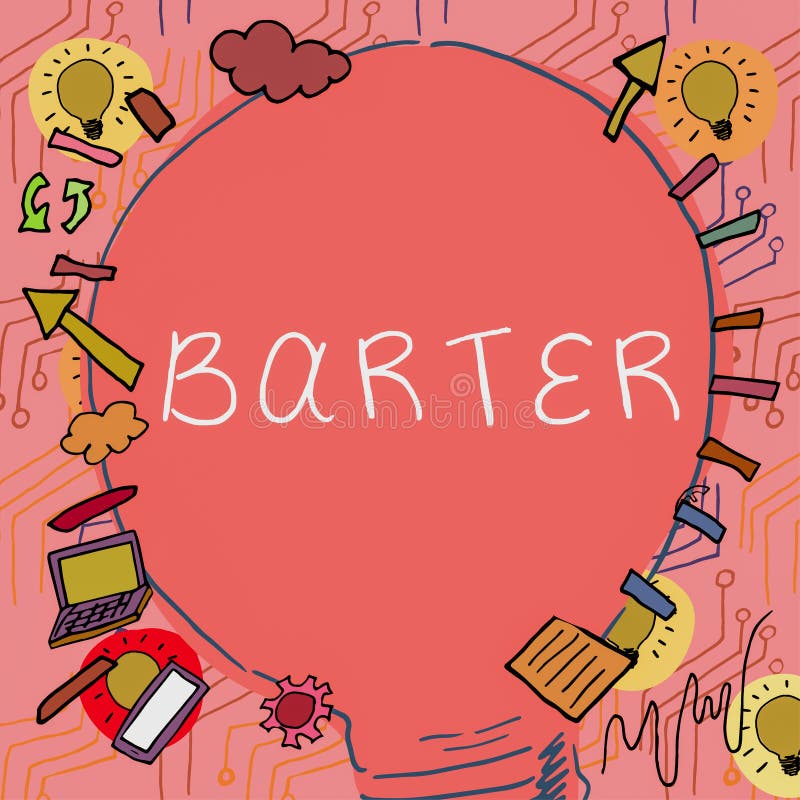 Writing Displaying Text Barter. Business Showcase Trade by Exchanging ...