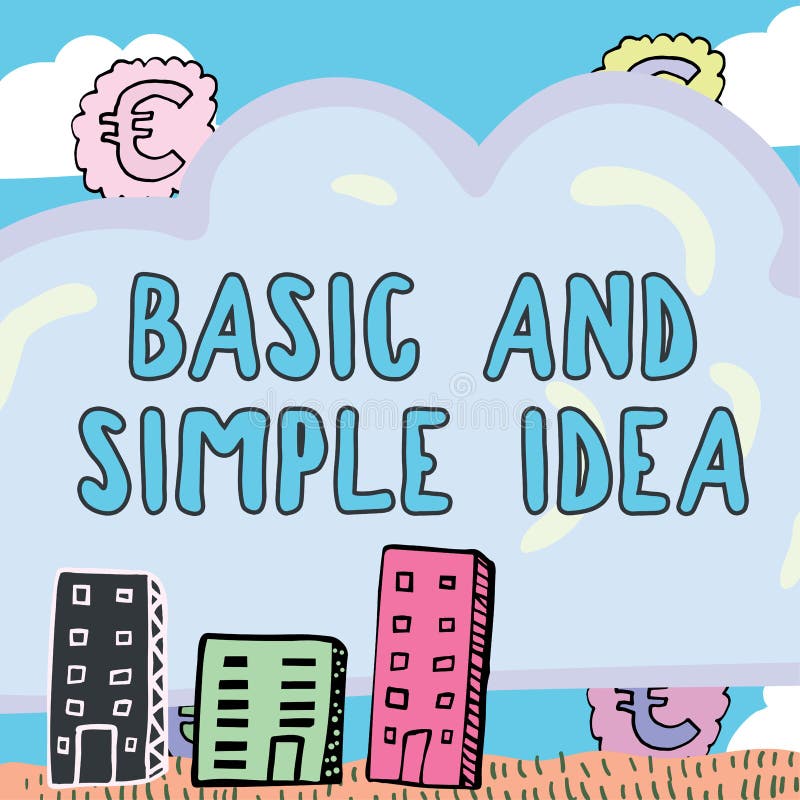 Conceptual Caption Basic and Simple Idea. Business Approach Plain ...