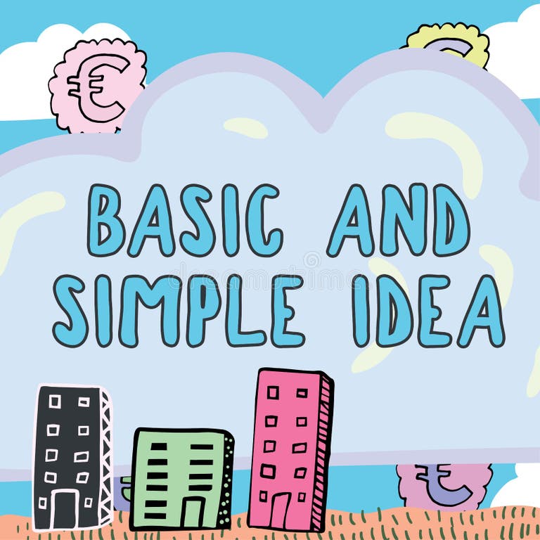 Conceptual Caption Basic and Simple Idea. Business Approach Plain ...