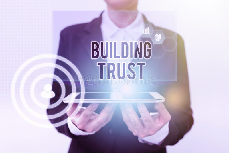 Hand Writing Sign Building Trust. Business Concept Activity of Emerging ...