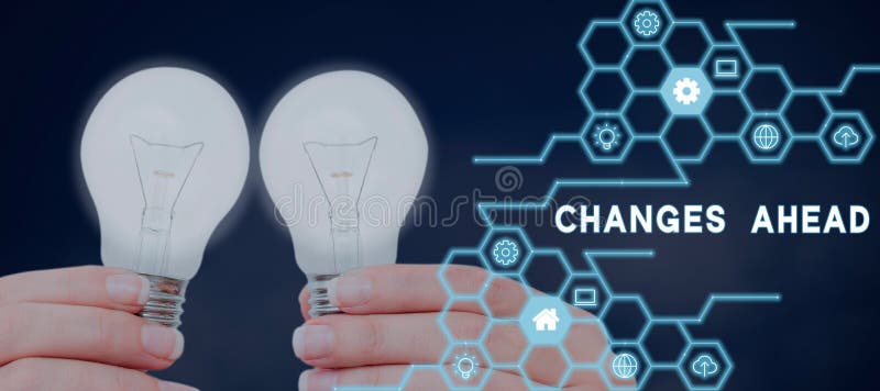 Conceptual Caption Changes Ahead. Business Idea To Replace with or ... Conceptual Caption Changes Ahead. Business Idea To Replace with or ...
