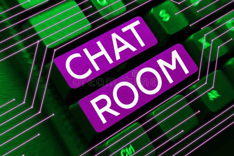 Conceptual Caption Chat Room. Word Written on Area on the Internet or ...