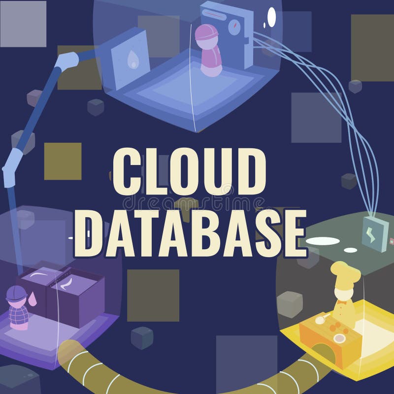 Conceptual Caption Cloud Database Word Written On Optimized Or Built For A Virtualized