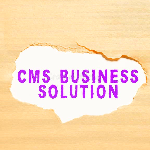 Conceptual Caption Cms Business Solution. Business Approach Software Application Use To Create ...