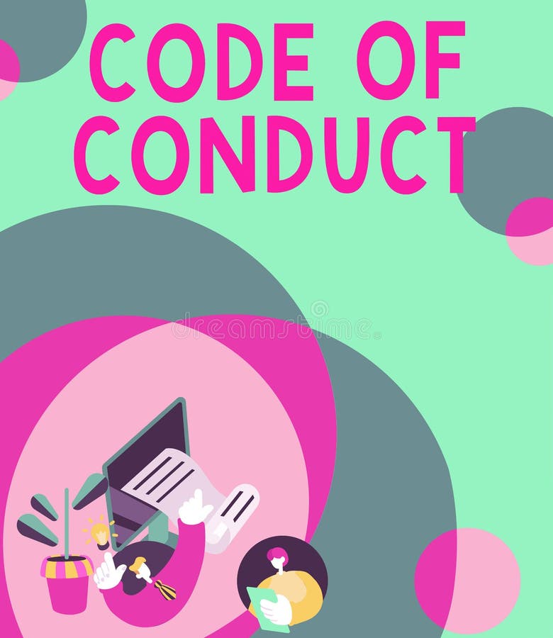 Text Sign Showing Code of Conduct. Internet Concept Set of Principles ... Text Sign Showing Code of Conduct. Internet Concept Set of Principles ...
