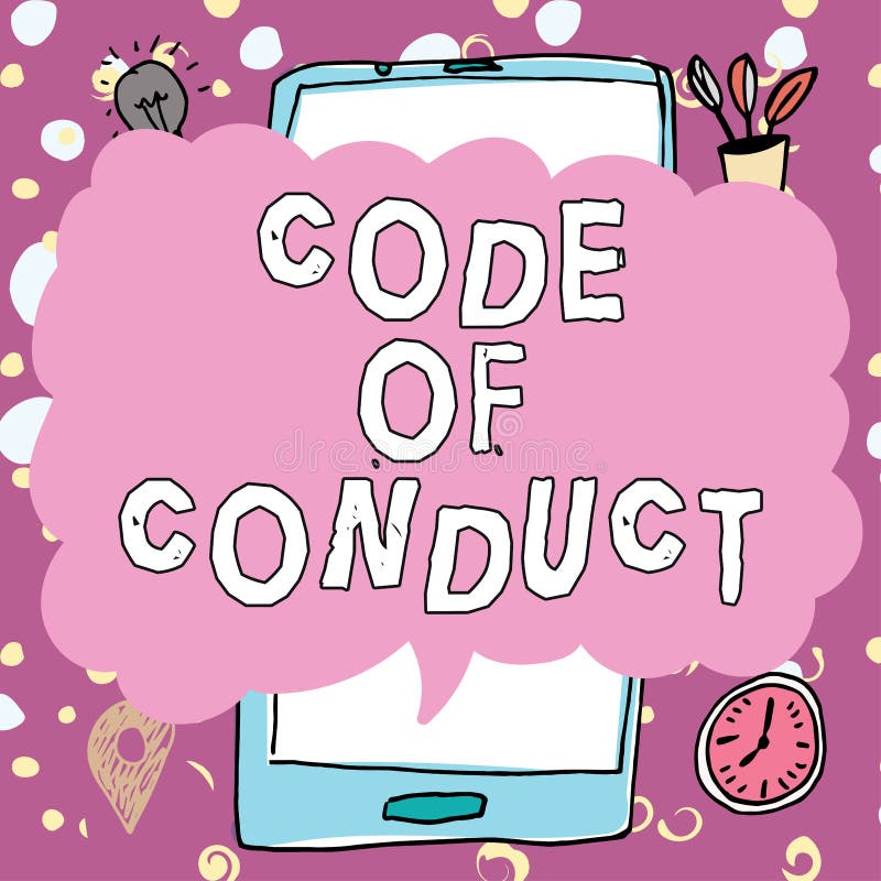 Text Caption Presenting Code of Conduct. Conceptual Photo Ethics Rules ... Text Caption Presenting Code of Conduct. Conceptual Photo Ethics Rules ...
