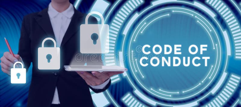 Writing Displaying Text Code of Conduct. Business Showcase Set of ... Writing Displaying Text Code of Conduct. Business Showcase Set of ...