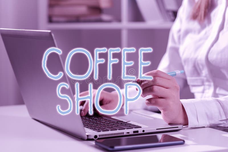 Writing Displaying Text Coffee Shop. Concept Meaning Small Informal ...