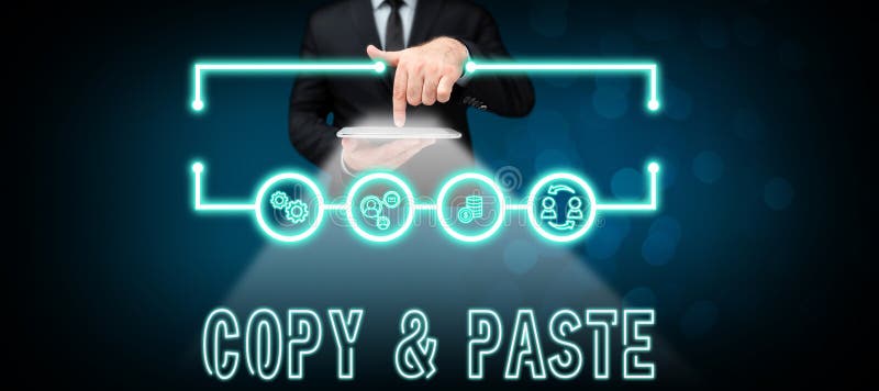 Hand Writing Sign Copy Paste. Word for an Imitation, Transcript, or ...