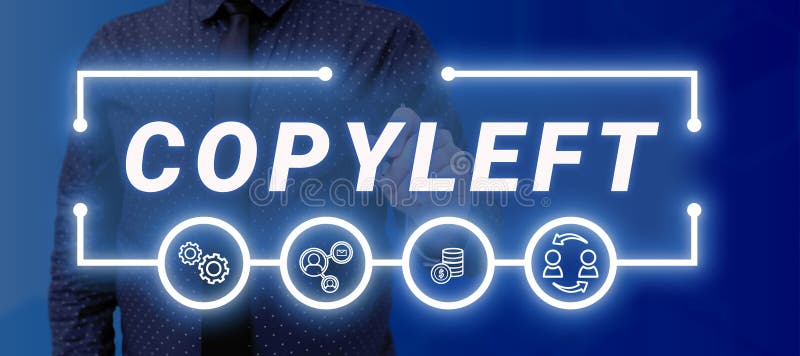 Hand Writing Sign Copyleft. Conceptual Photo the Right To Freely Use ...