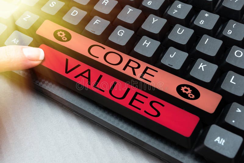 Text Sign Showing Core Values. Business Idea Principles Which Guide and ... Text Sign Showing Core Values. Business Idea Principles Which Guide and ...