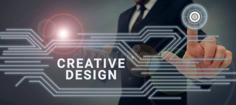 Conceptual Caption Creative Design. Business Showcase a Visual Element ...