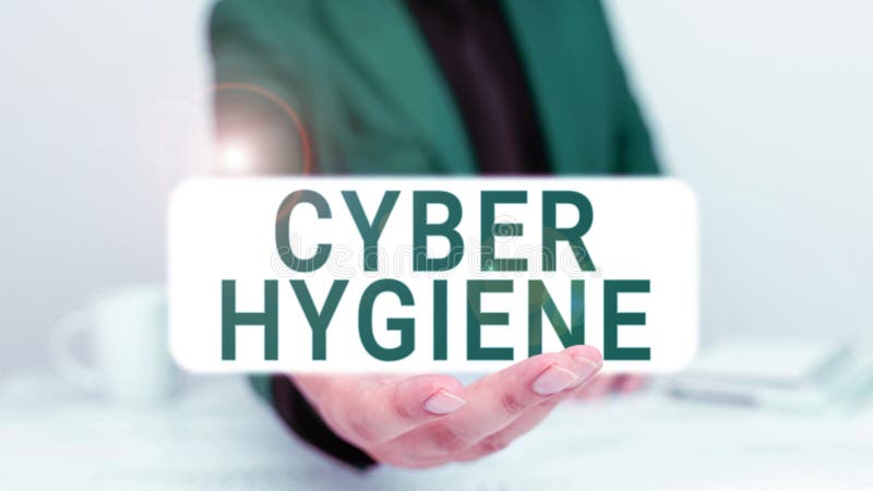Conceptual Caption Cyber Hygiene. Business Concept Steps that Computer ...