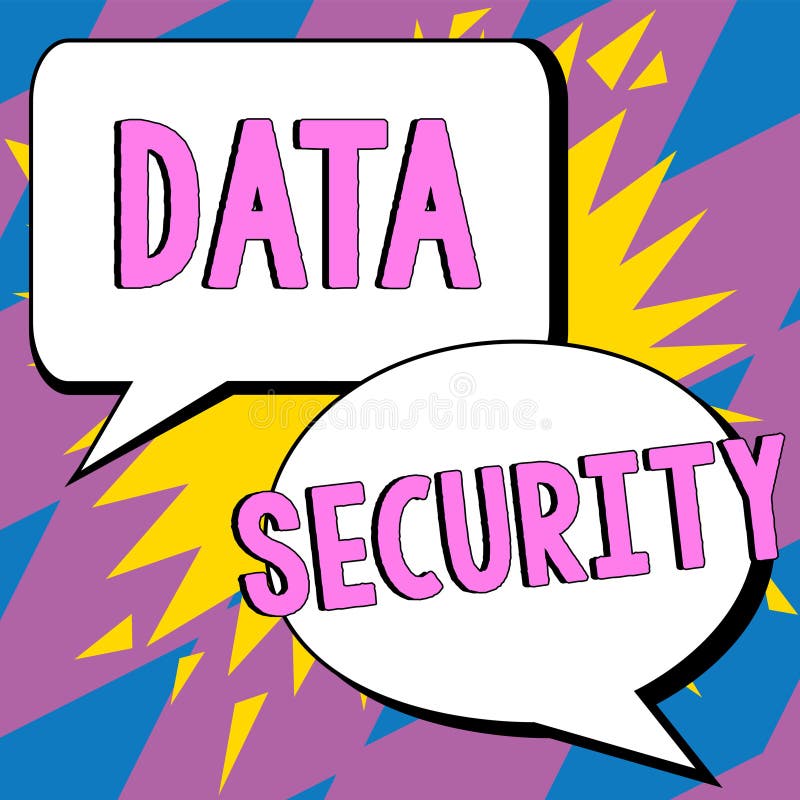 Hand Writing Sign Data Security. Business Approach Confidentiality Disk ...