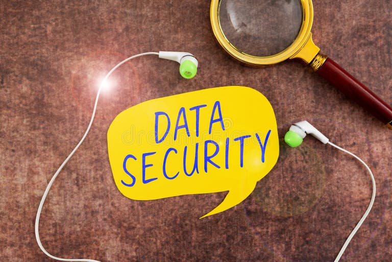 Conceptual Caption Data Security. Business Showcase Protected Important ...