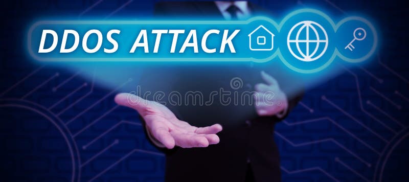 Conceptual Caption Ddos Attack. Internet Concept Perpetrator Seeks To ...