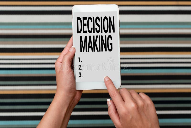 Conceptual Caption Decision Making. Word Written on the Act of Deciding ...