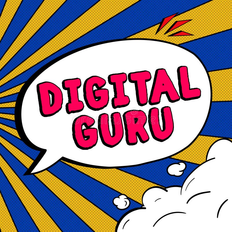 Conceptual Caption Digital Guru. Business Concept Teacher and ...