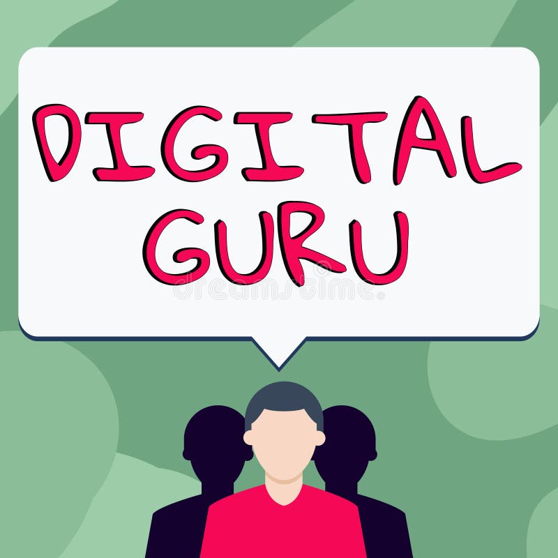 Conceptual Caption Digital Guru. Internet Concept Teacher and ...