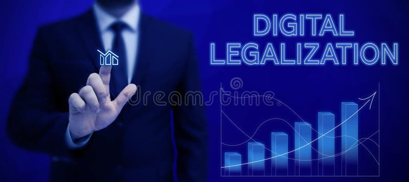 Conceptual Caption Digital Legalization. Business Showcase Accompanied ...