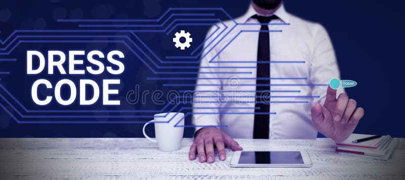 Conceptual Caption Dress Code. Business Showcase an Accepted Way of ...