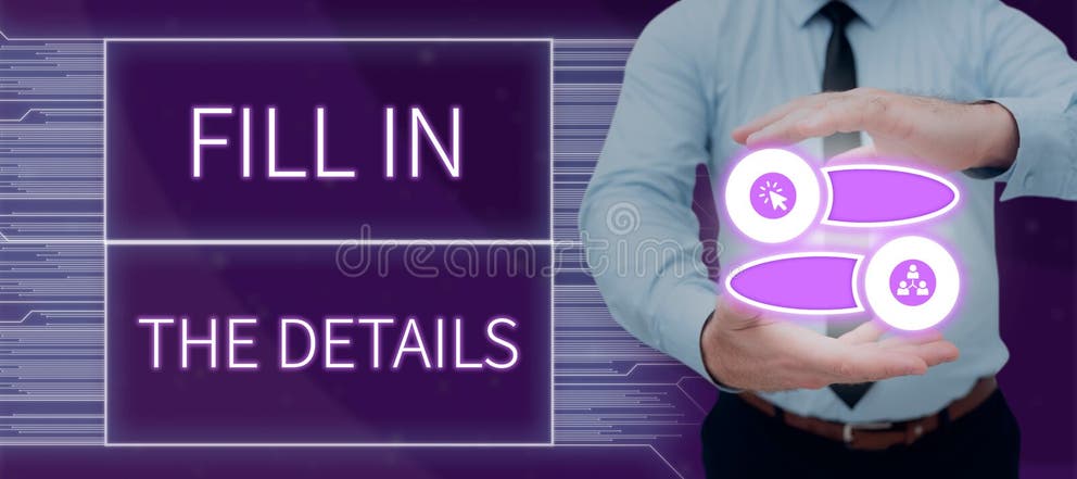 Writing Displaying Text Fill in the Details. Business Concept Add ...