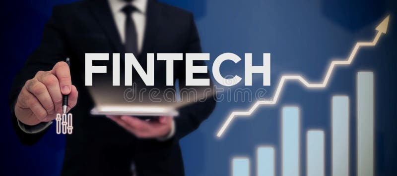 Hand Writing Sign Fintech. Concept Meaning the Integration of ...