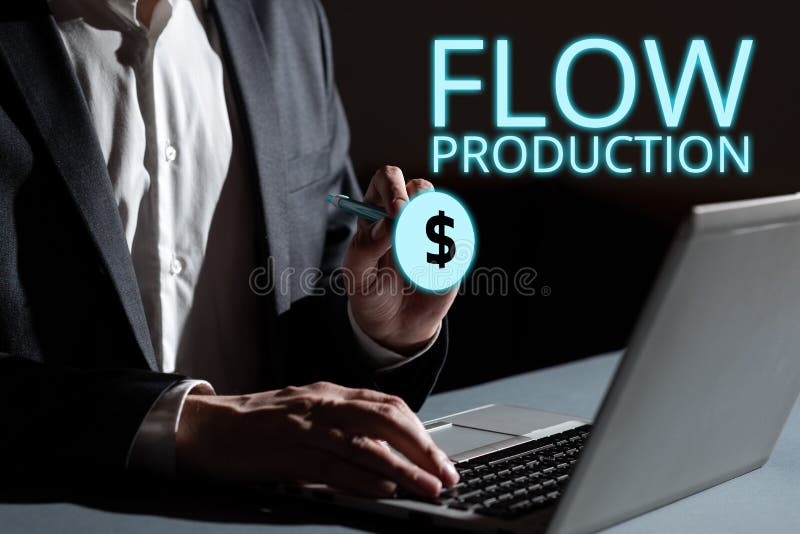 Text Showing Inspiration Flow Production. Business Concept Items are ...