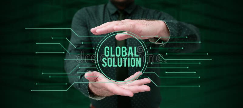 Conceptual Caption Global Solution. Business Concept Dealing with a ...