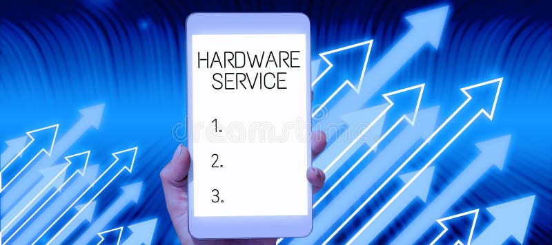 Conceptual Caption Hardware Service. Business Showcase Act of ...