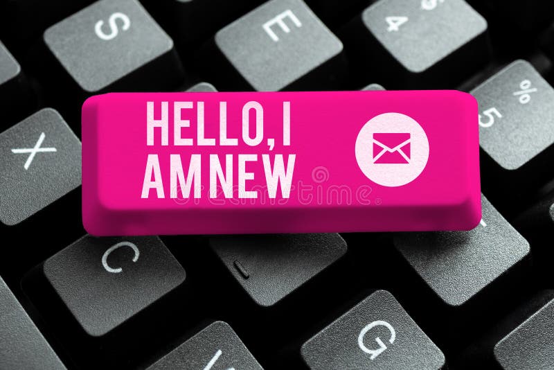Conceptual Caption Hello, I am New. Business Concept Introducing ... Conceptual Caption Hello, I am New. Business Concept Introducing ...