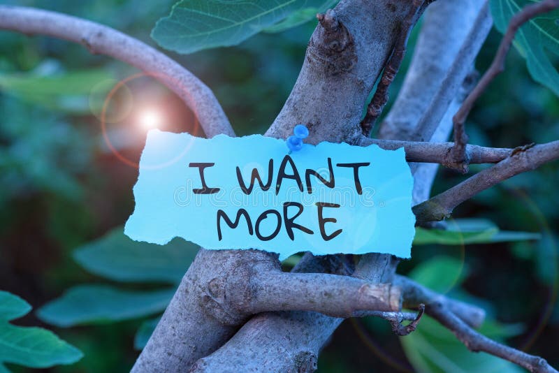 Conceptual Caption I Want More. Internet Concept Not Having Enough of ...