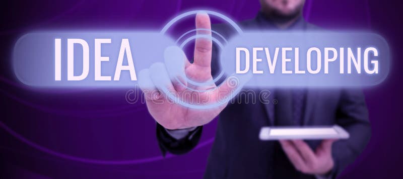 Sign Displaying Idea Developing. Business Idea Innovating the Concept ...