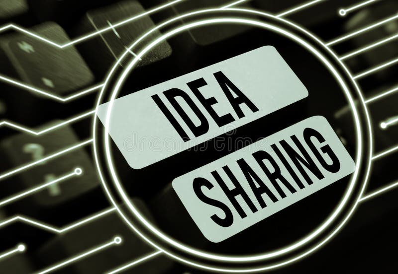 Conceptual Caption Idea Sharing. Internet Concept Startup Launch ...