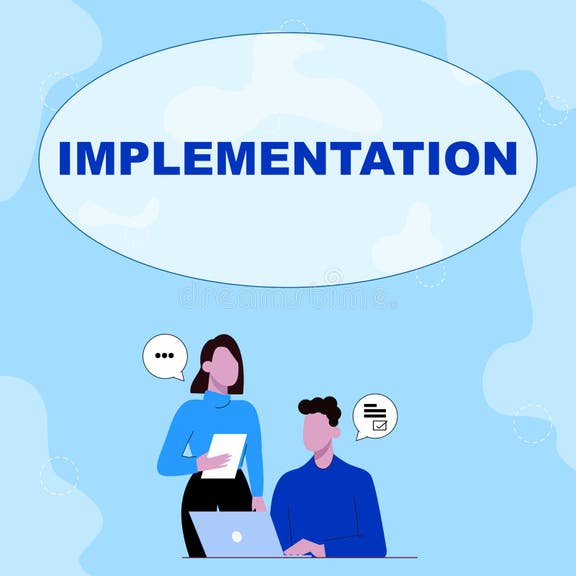 Text Showing Inspiration Implementation. Business Overview the Process of Making Something ...