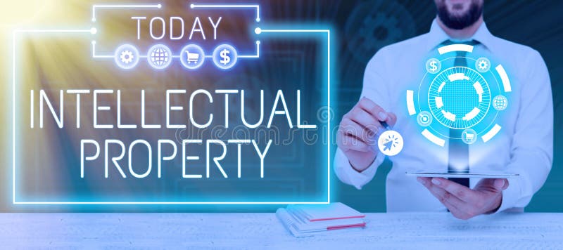 Sign Displaying Intellectual Property. Internet Concept Protect from ...