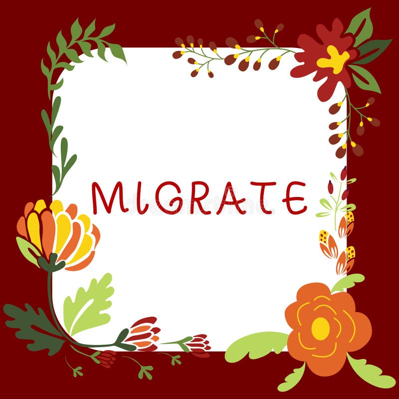 Conceptual Caption Migrate. Business Idea To Move or Travel from One ... Conceptual Caption Migrate. Business Idea To Move or Travel from One ...