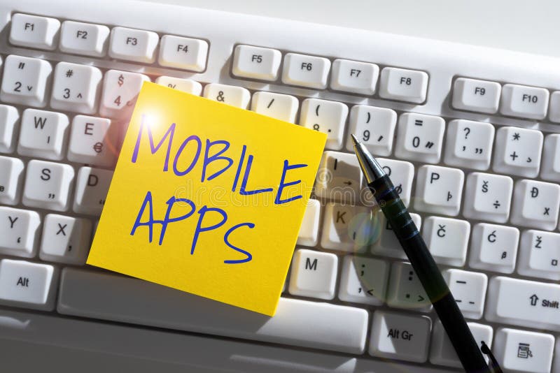 Conceptual Caption Mobile Apps. Word Written on Small Programs are Made ...