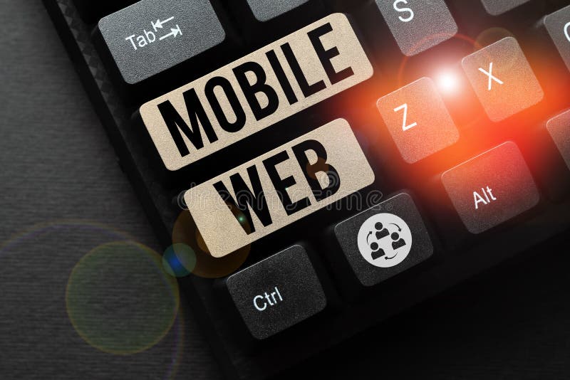 Conceptual Caption Mobile Web. Internet Concept Browser-based Internet ...